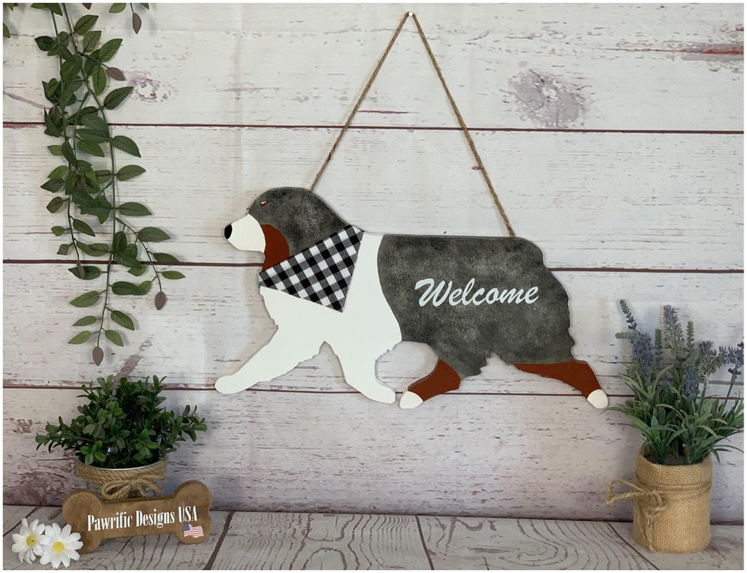 Blue Merle Australian Shepherd Mini Aussie Welcome Door Sign, Wood ...