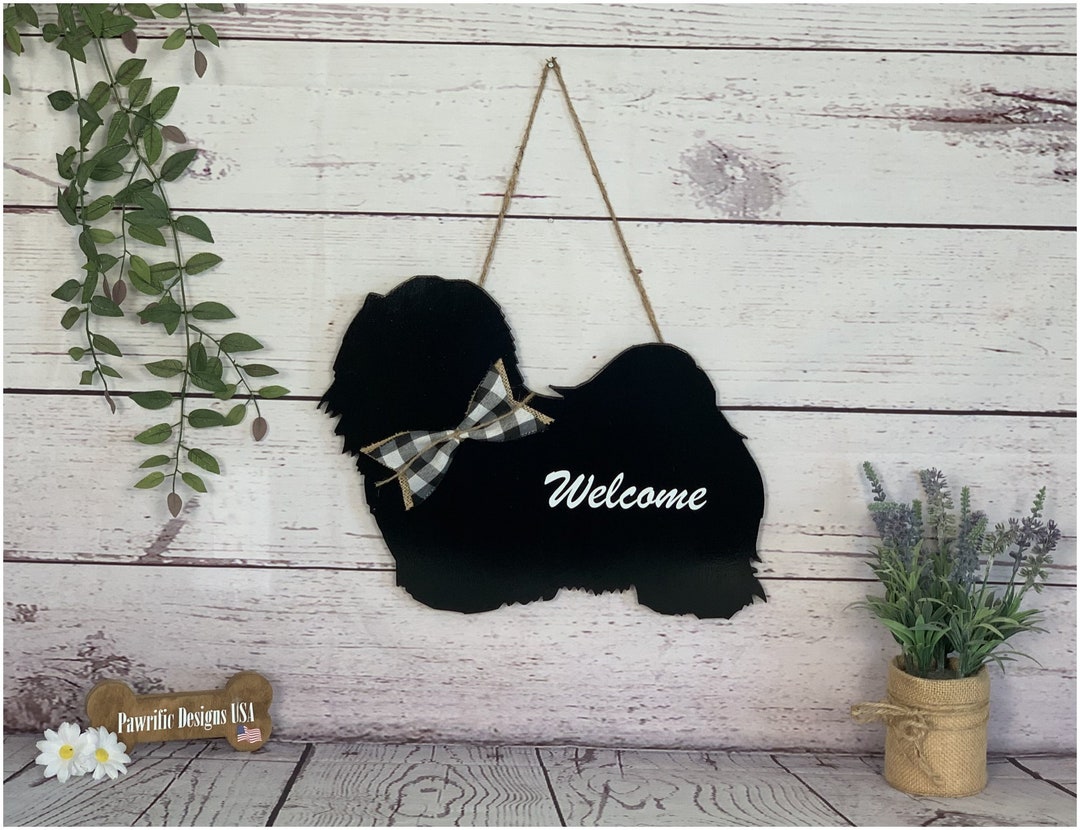 Havanese Dog Wood Door Hanger, Wall Art Hanging Welcome Sign Home Decor ...