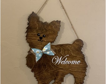 Yorkie Welcome Sign | Etsy