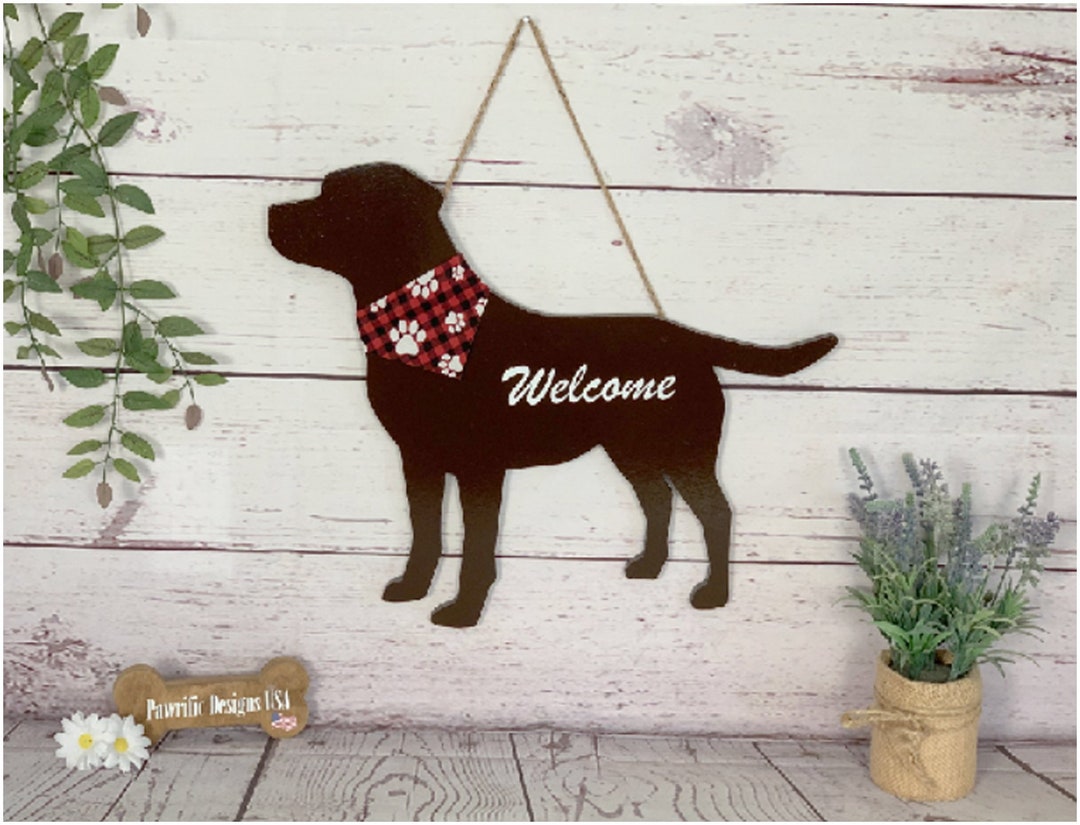 Chocolate Labrador Retriever Wood Door Hanger, Handmade Wall Art ...
