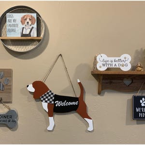 Beagle Wood Door Hanger Welcome Sign - Hunting Dog - Etsy