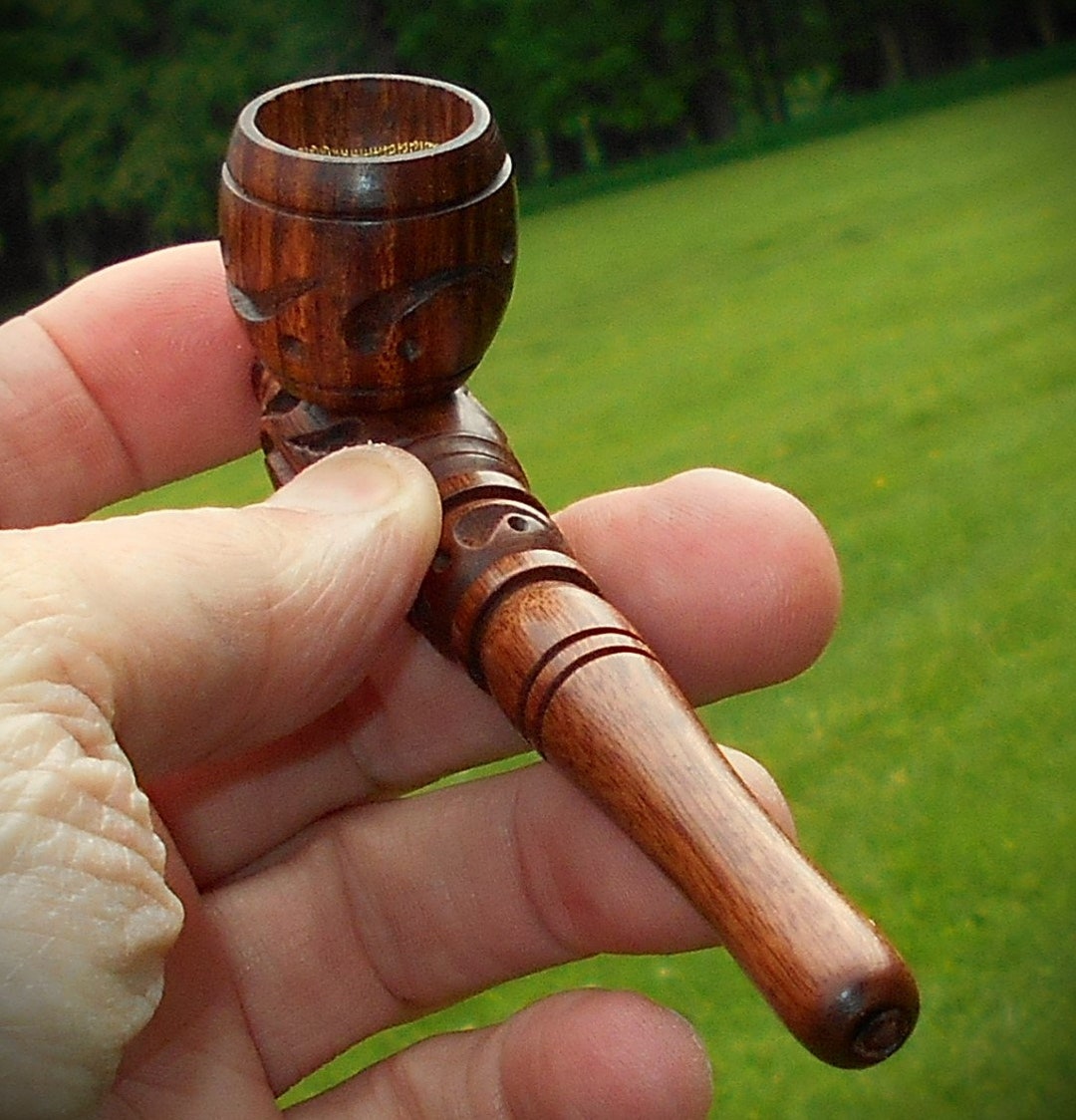 Carved Rosewood 4 1/2 Smoking Pipe W/detachable Bowl FREE SHIPPING & 6 ...