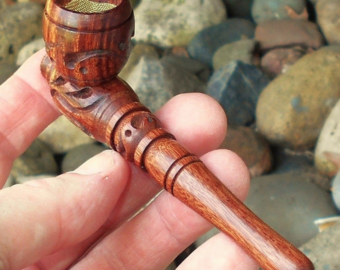 Carved Rosewood 4 1/2" Smoking Pipe W/detachable Bowl ~ FREE SHIPPING ...