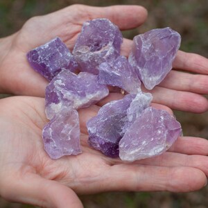 Raw Lilac Amethyst Crystal, 1in Large Rough Amethyst Stone With Clear ...