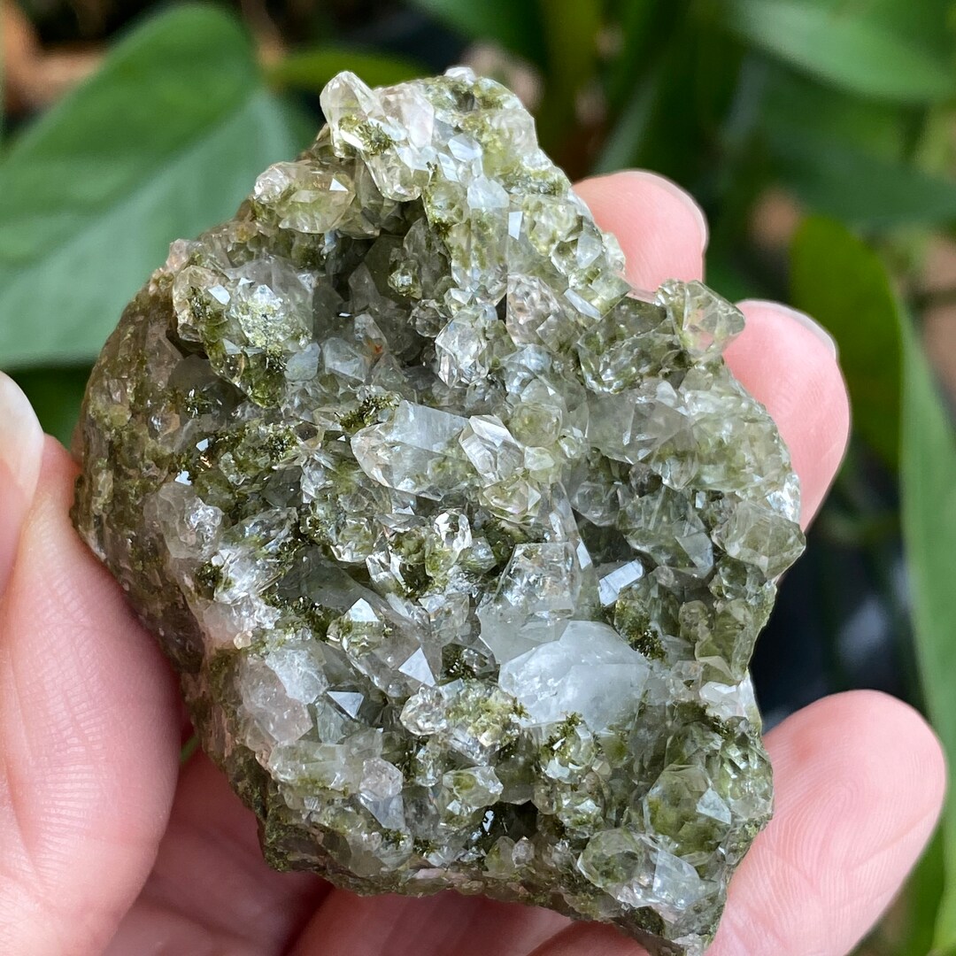 Epidote Crystal, Epidote on Quartz, Turkish Epidote Quartz Specimen ...