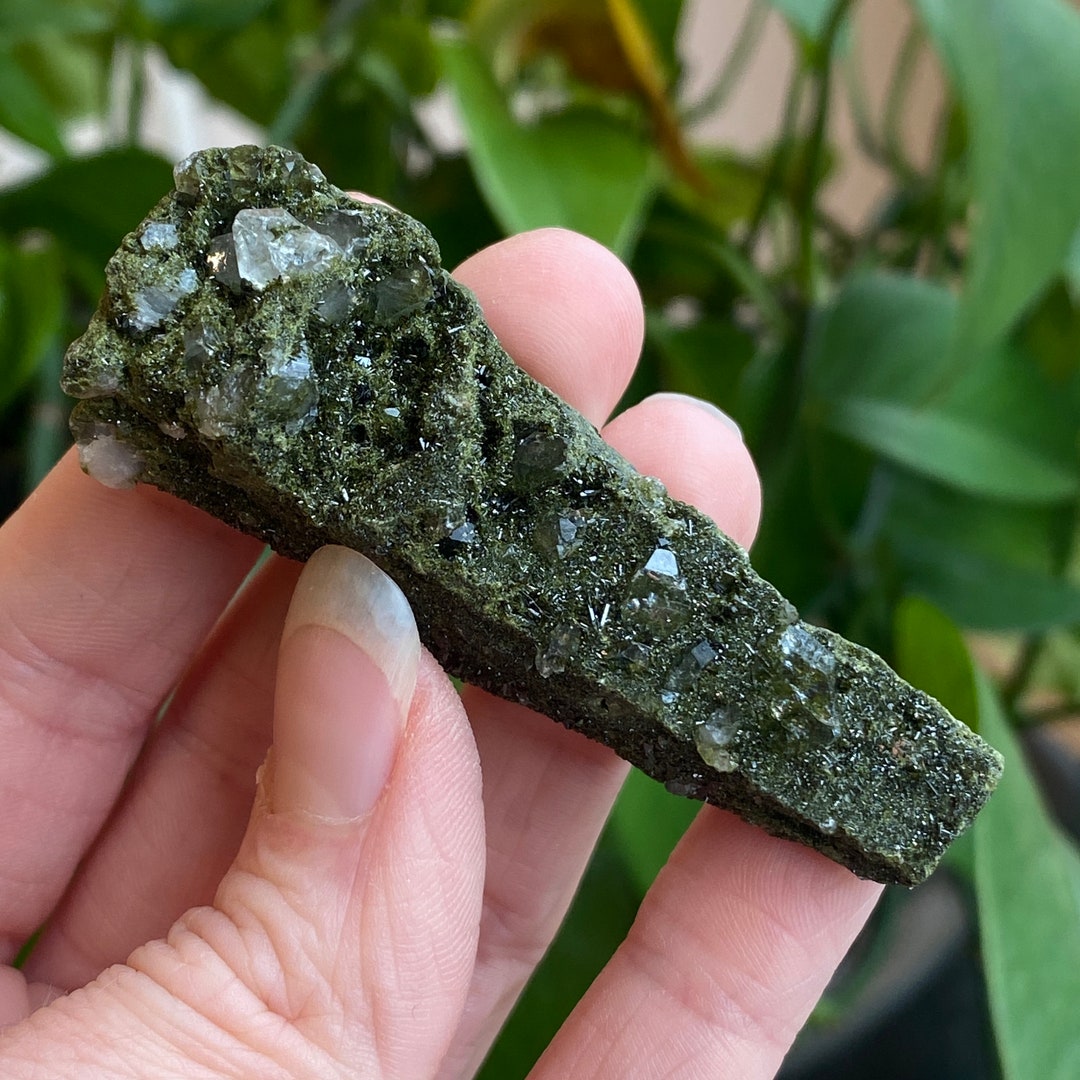 Epidote Crystal, Epidote on Quartz, Turkish Epidote Quartz Specimen ...