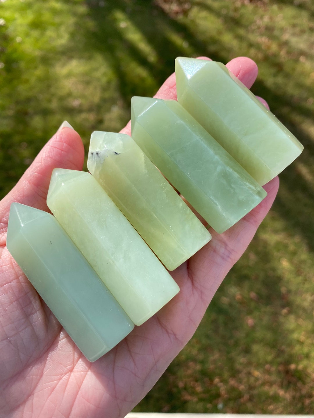 Jade Tower, Jade Point, Green Jade Stone for Love, Heart Chakra ...