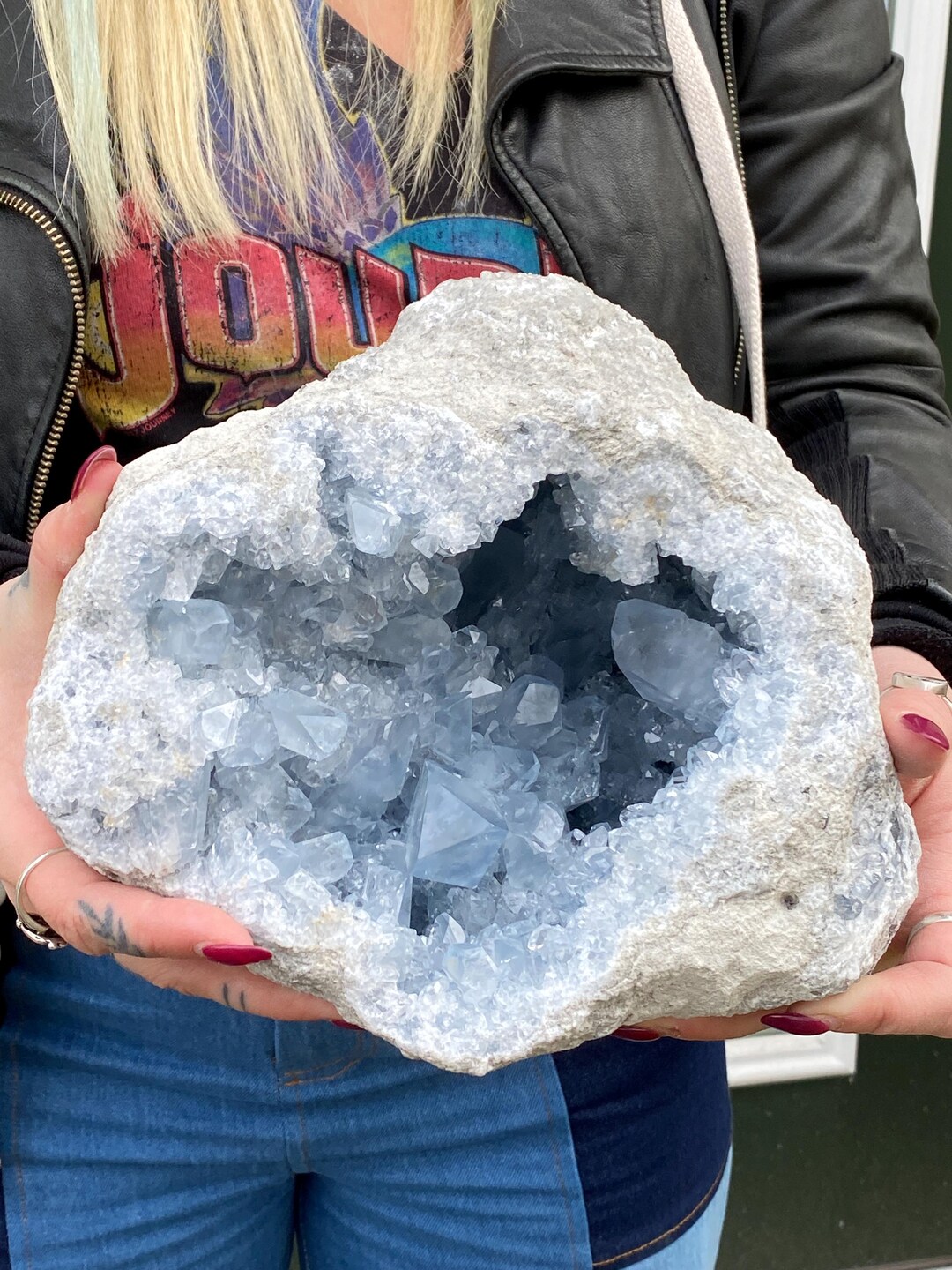 Large Celestite Geode, Celestite Crystal, Large Celestite, Sky Blue ...