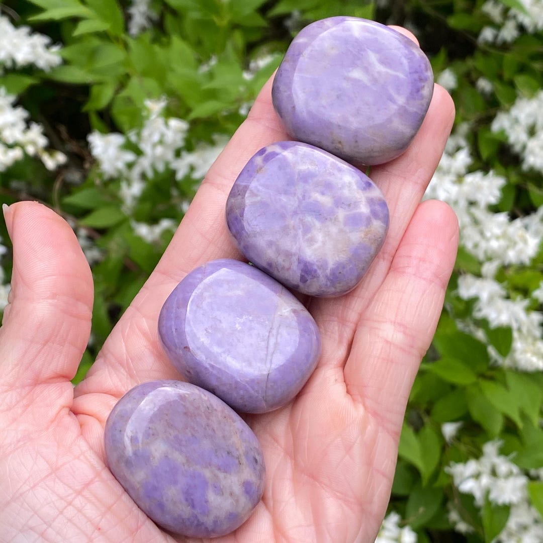 Purple Jade Palm Stone, Lavender Jade Worry Stone, Jade Palm Stone ...