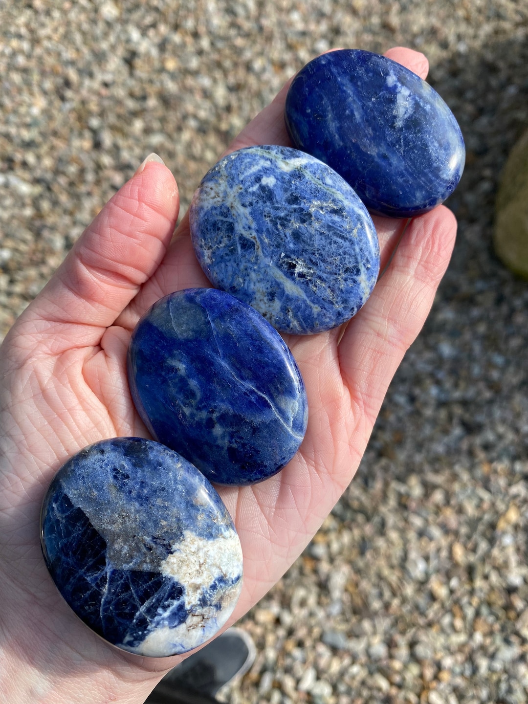 Sodalite Worry Stone, Blue Stone for Meditation, Introspection, Throat ...
