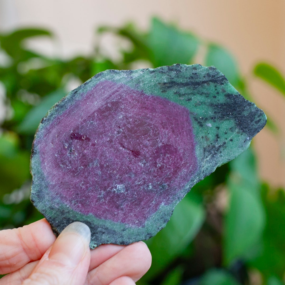 Ruby Zoisite Slab, Complete Hexagon, Raw Ruby in Zoisite Slice, Large ...