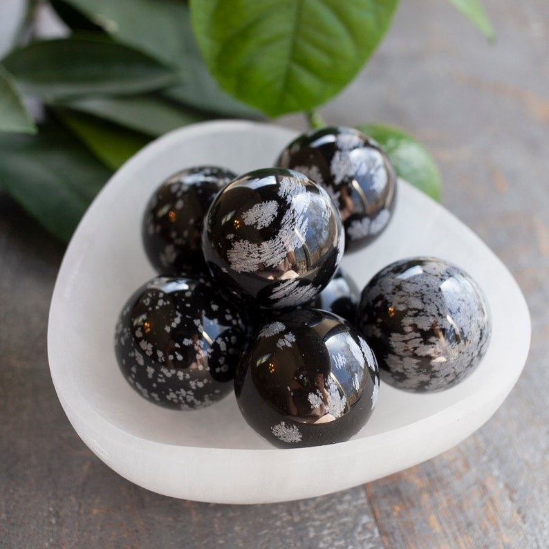 Snowflake Obsidian Sphere - Etsy