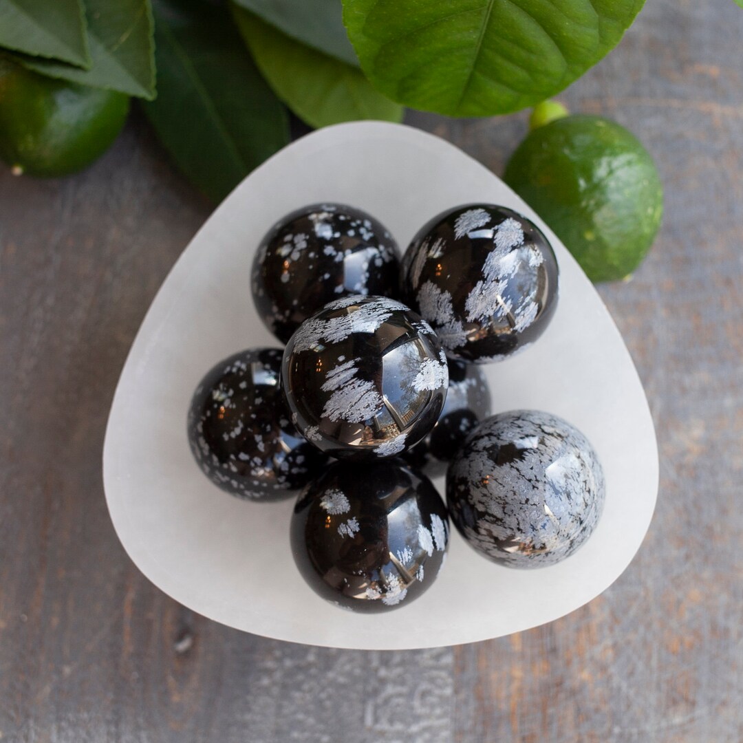 Snowflake Obsidian Sphere - Etsy
