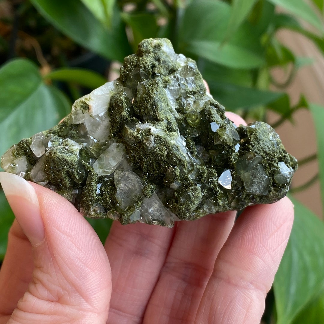 Epidote Crystal, Epidote on Quartz, Turkish Epidote Quartz Specimen ...