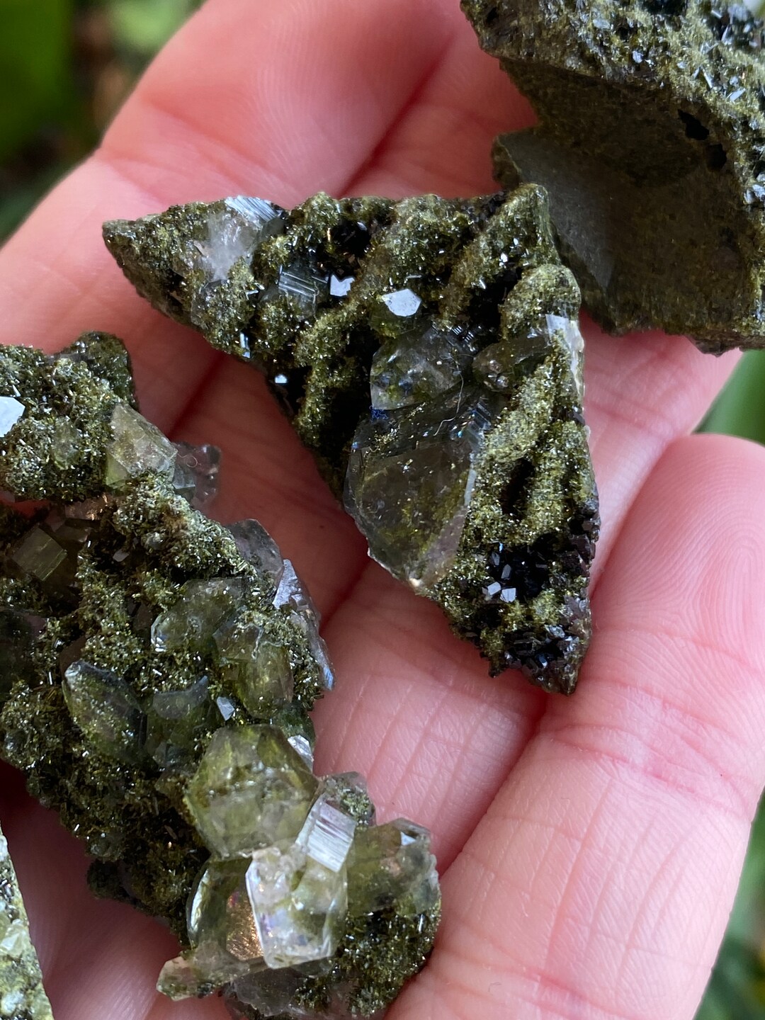 Epidote Crystal, Epidote on Quartz, Turkish Epidote Quartz Specimen ...
