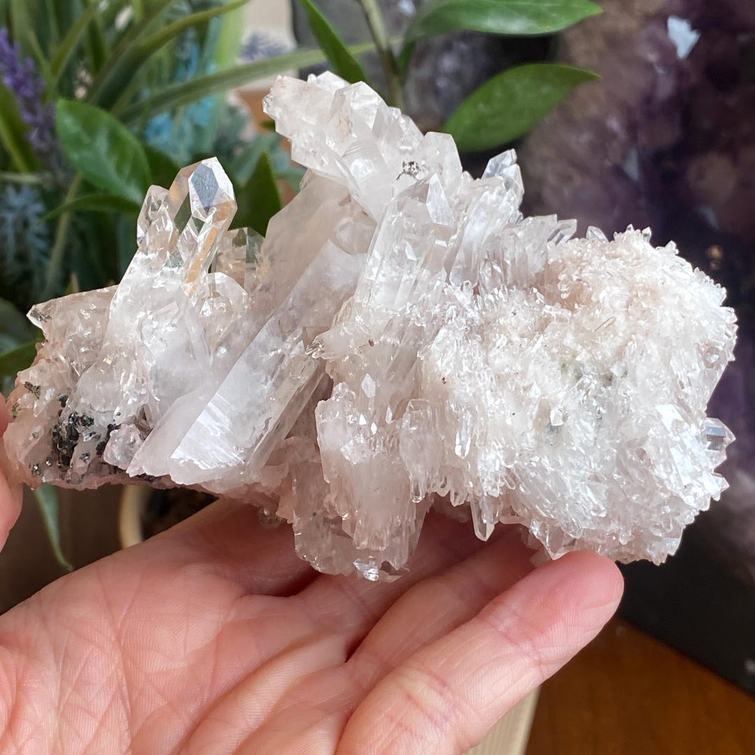 Pink Lemuiran Cluster, Colombian Quartz, Pink Quartz, Pink Crystal ...