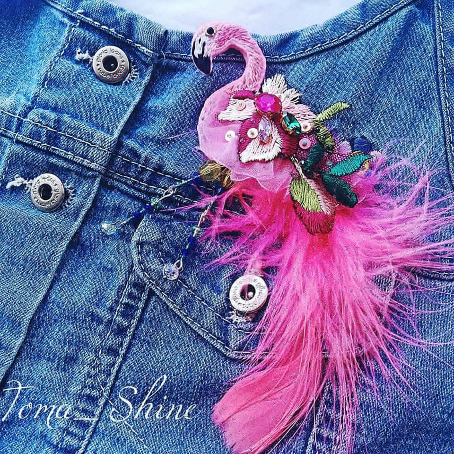 Flamingo Brooch Сrystal brooch-Pink Flamingo Brooch-Red | Etsy