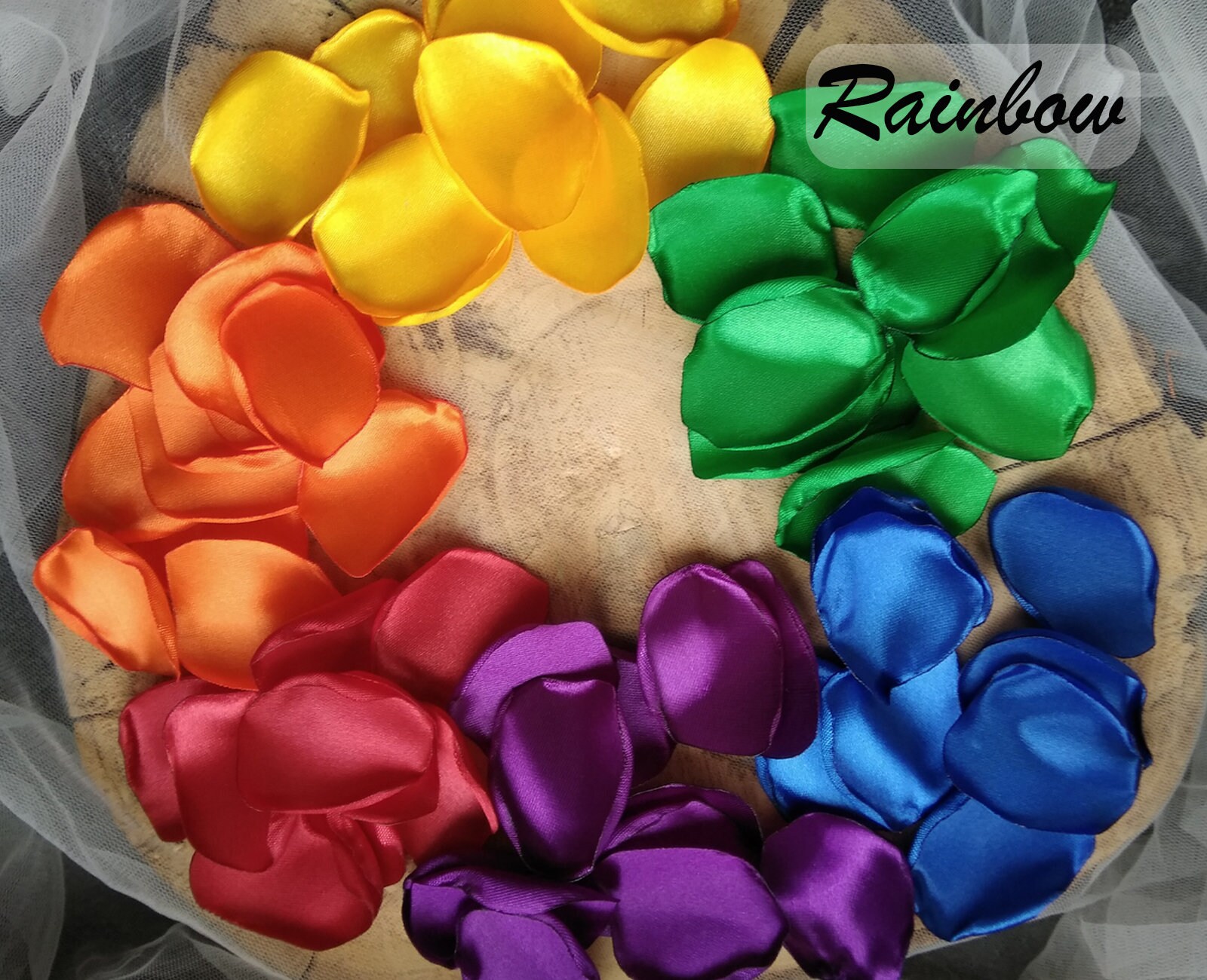 Rainbow Wedding Petals – Colorful Flower Girl Confetti, Handmade - Etsy