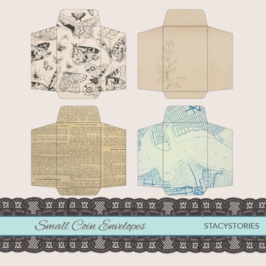 36 Mini Coin Envelopes Digital Print for Junk Journals - Etsy