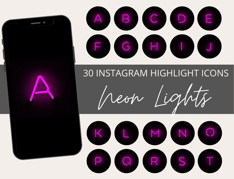 Alphabet lettering instagram highlight icons letters - wholerety