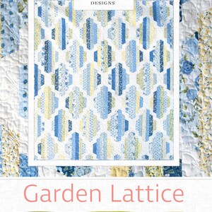 Booklet, Modern Quilt Pattern, Garden Lattice Quilt Pattern in Two Sizes, Full and Throw, 2 1/2 ...