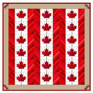 Canada Quilt Pattern PDF, Canada 150, Paper Pieced, FQ Friendly, Quilt ...