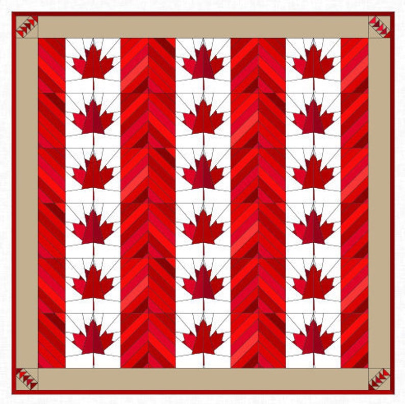 Canada Quilt Pattern PDF, Canada 150, Paper Pieced, FQ Friendly, Quilt ...