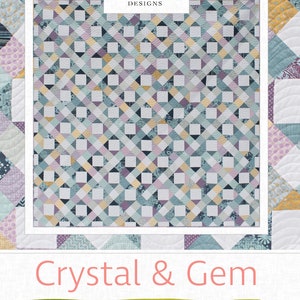 Booklet, Modern Quilt Pattern! Crystal & Gem Quilt Pattern in Three ...