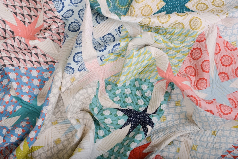 Modern Quilt Starstrung Quilt Pattern Crib Throw Twin - Etsy Canada