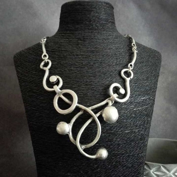 Silver Statement Necklace - Etsy