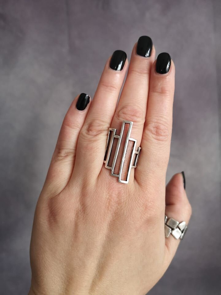 Bohemian Stackable Adjustable Geometric Minimalist Ring | Etsy