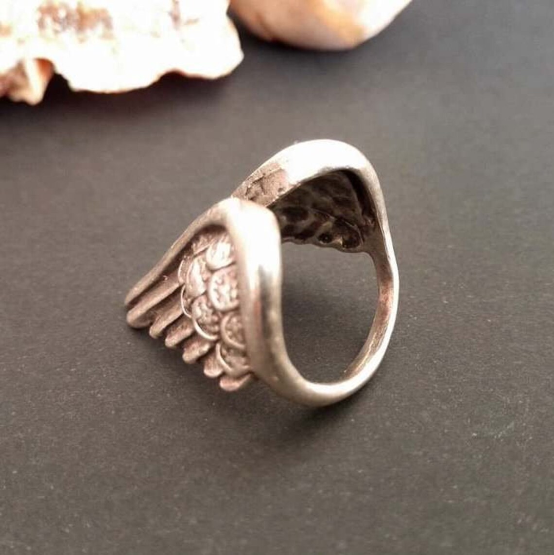 Bohemian Silver Plated Angel Wings Ring Adjustable Ring | Etsy