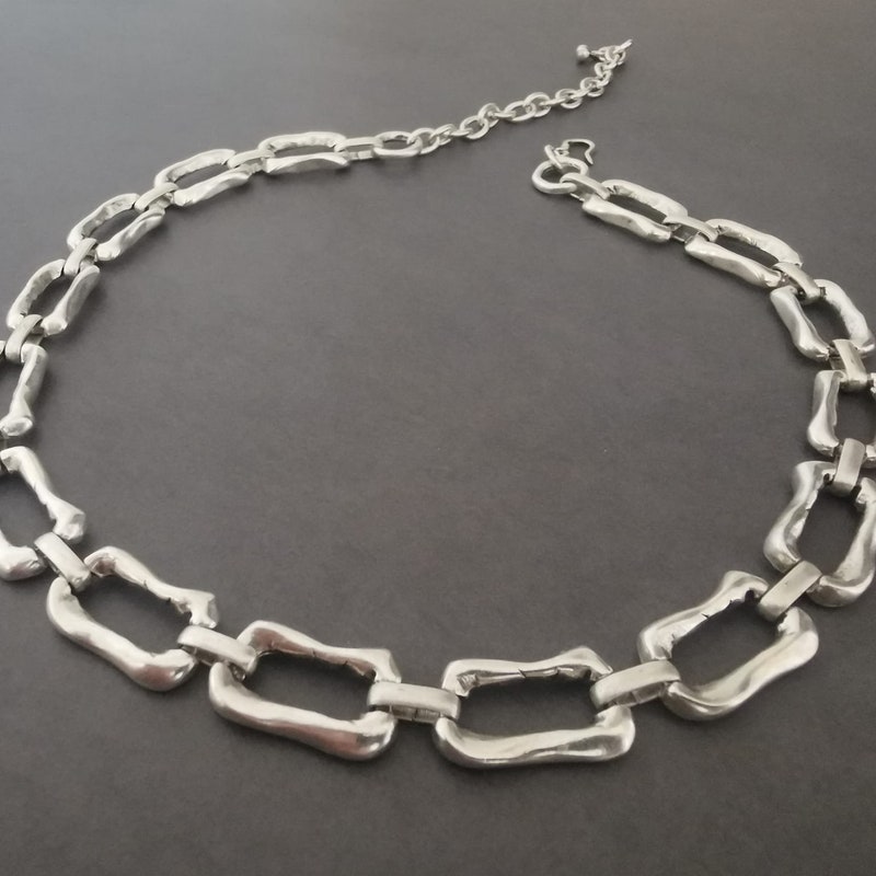 Chunky Silver Necklace - Etsy