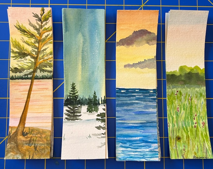 Colourful Nature, Hand-painted Bookmark, Optional Personalization ...