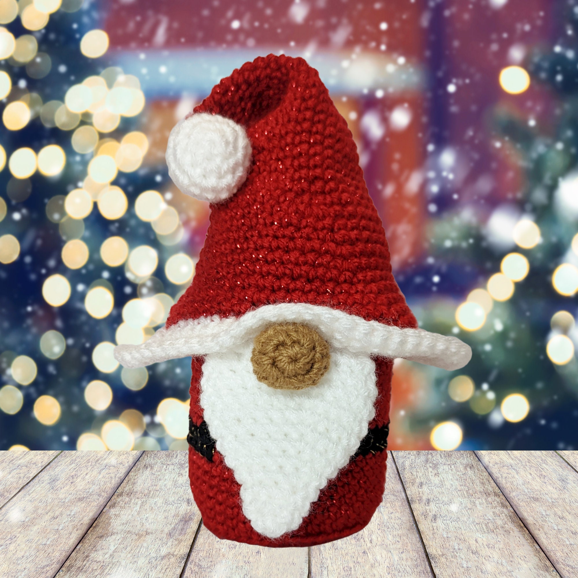 Santa Gnome Canning Jar Cozy / Elf Gnome Canning Jar Cover Crochet ...