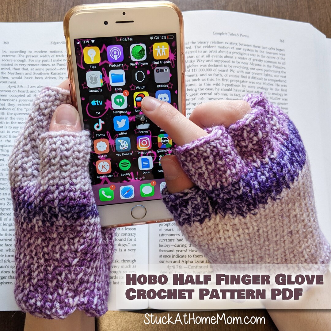 Super Easy Hobo Gloves Crochet PATTERN PDF / Half Finger Gloves Crochet ...