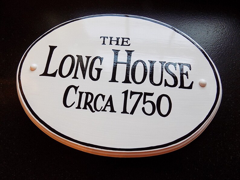 Hand Painted Circa House Name Oval Plaque Sign 15 X 12 - Etsy
