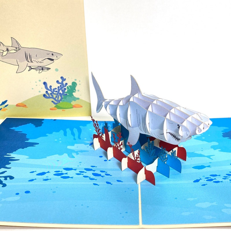 Shark Pop up Card - Etsy
