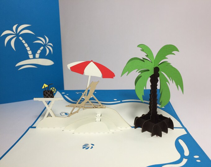 Summertime Pop up Beach Birthday Card Summer Beach Day Pop - Etsy