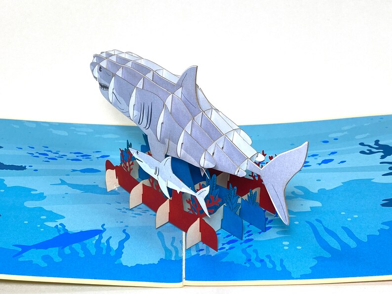 Pop up Shark Birthday Card - Mother's Day Card - Father's Day Card - 3D ...