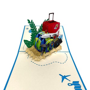 Travel Lover Pop up Birthday Card - Travel Suitcase Pop up Card ...