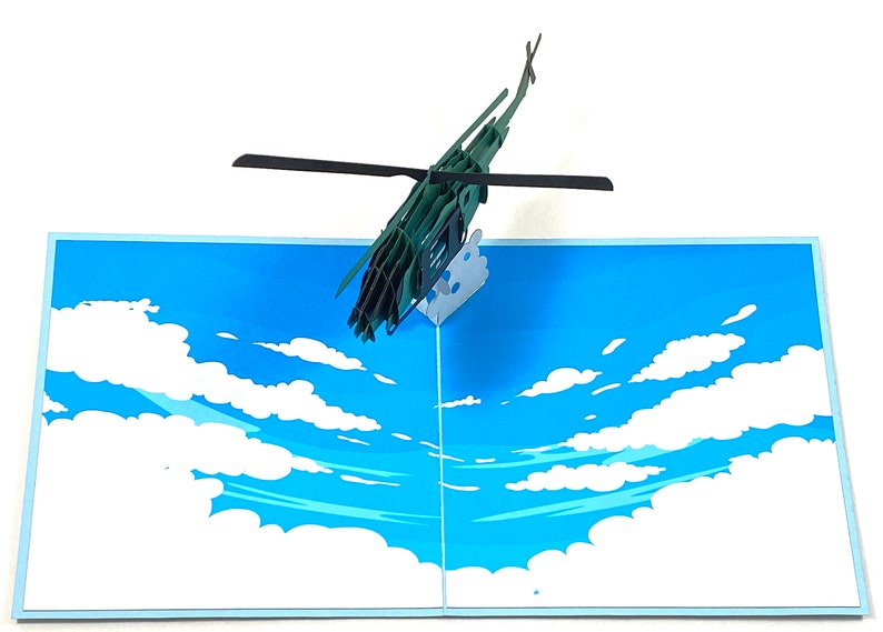 3D Helicopter Birthday Pop up Card Father's Day Card | Etsy