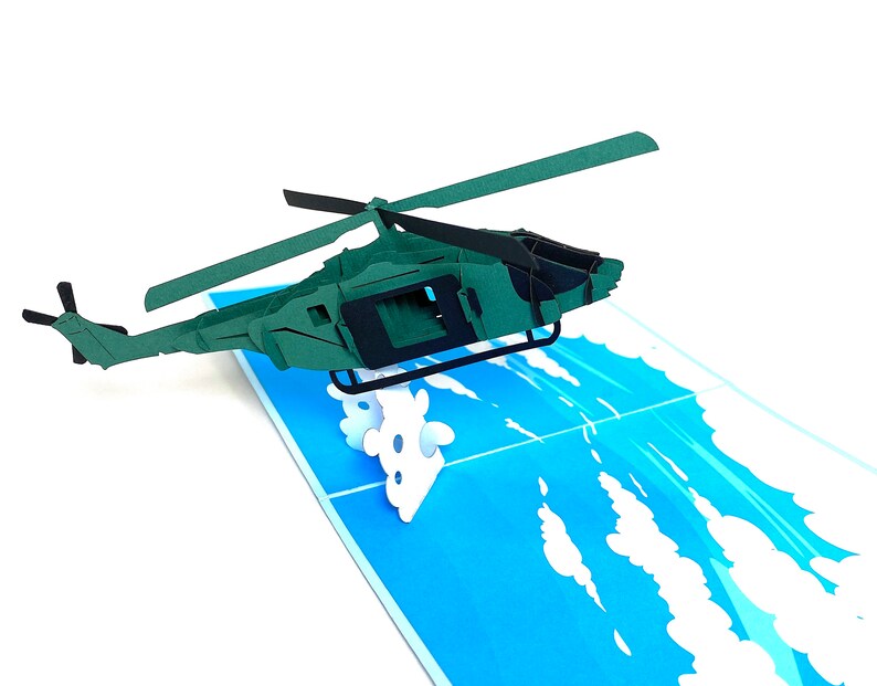 3D Helicopter Birthday Pop up Card - Father's Day Card - Pilot’s ...