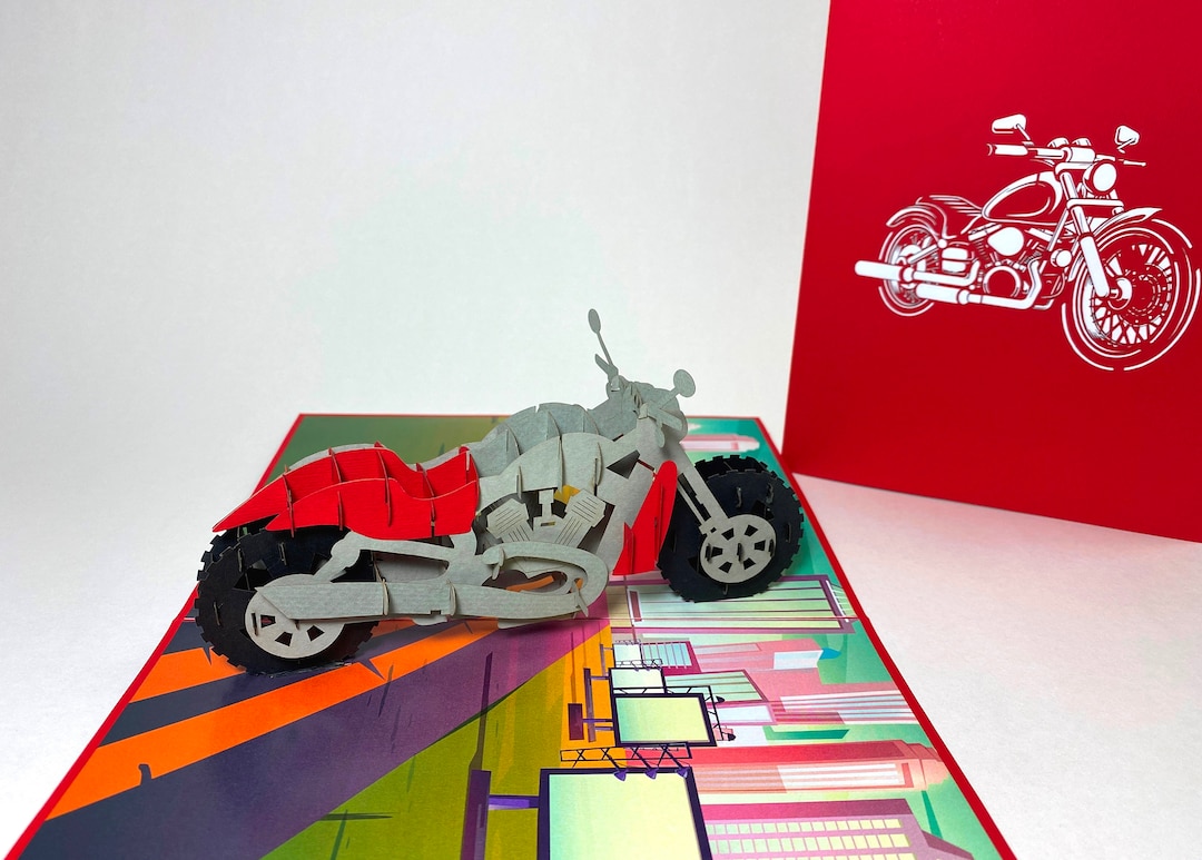 3D Motorcycle Pop-up Card - Suitable for Birthday, Valentine's Day ...