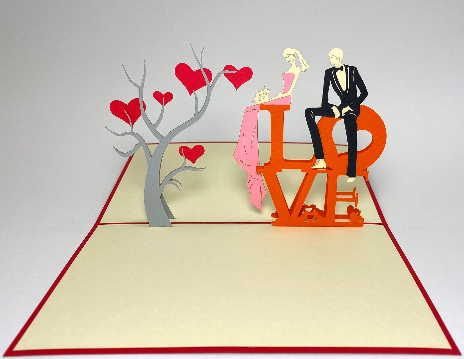 Love Couple Pop up Anniversary Card Romantic Love Pop up - Etsy