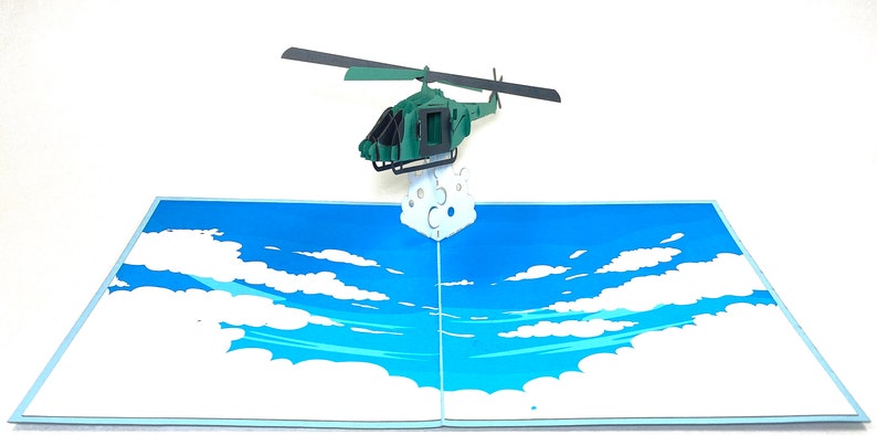 3D Helicopter Birthday Pop up Card Father's Day Card | Etsy