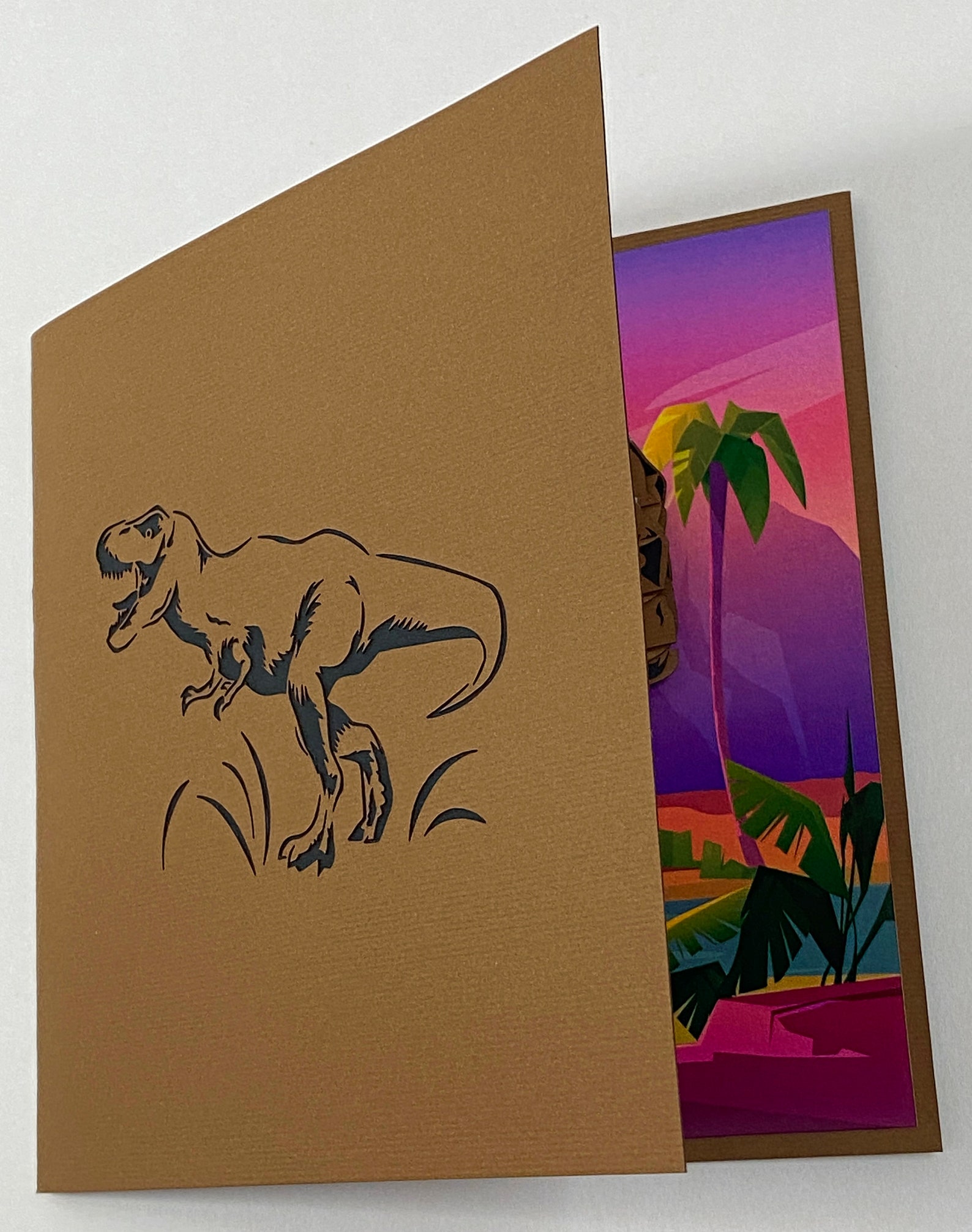 Dinosaur Birthday Card Pop up Dinosaur Park 3D Funny | Etsy