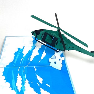 3D Helicopter Birthday Pop up Card - Father's Day Card - Pilot’s ...