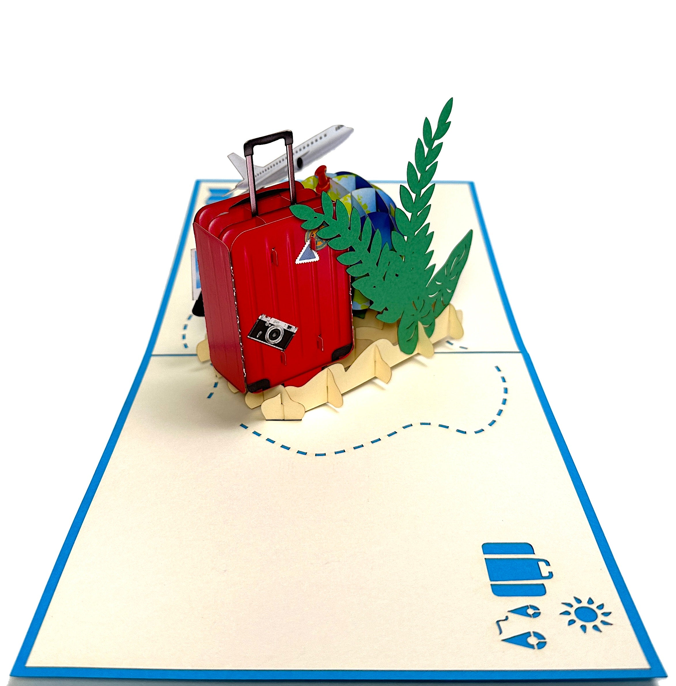 Travel Lover Pop up Birthday Card - Travel Suitcase Pop up Card ...