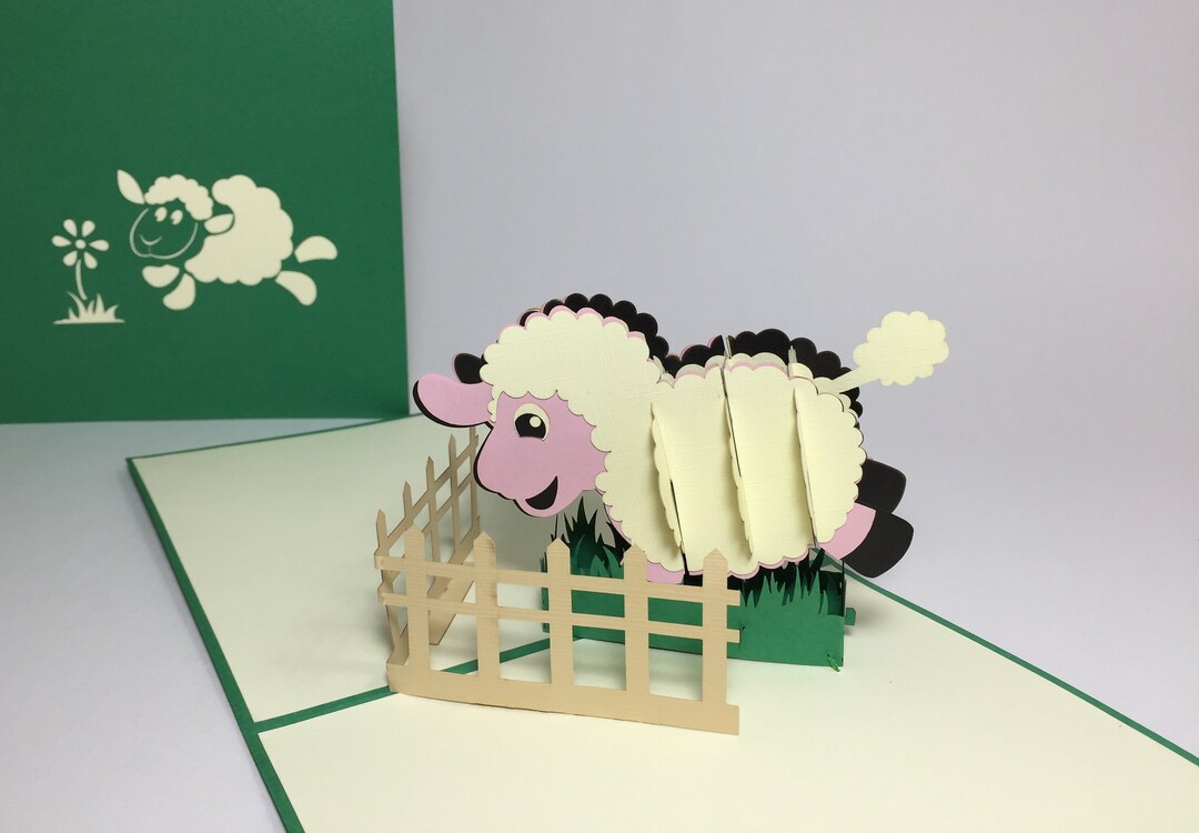 Sheep Birthday Card - Pop up Sheep 3D Card - 3D Funny Kid's Birthday ...